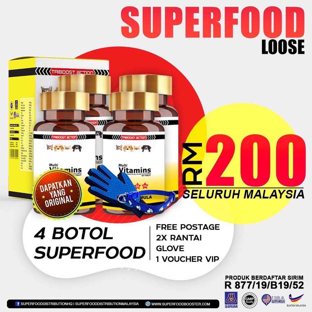 SUPERFOOD Multivitamin Supplement For Cat ( Ubat Untuk Kucing Kurap ...