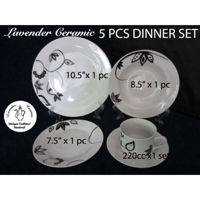 🍑🌶Dinner set 5pcs pinggan makan | Shopee Malaysia