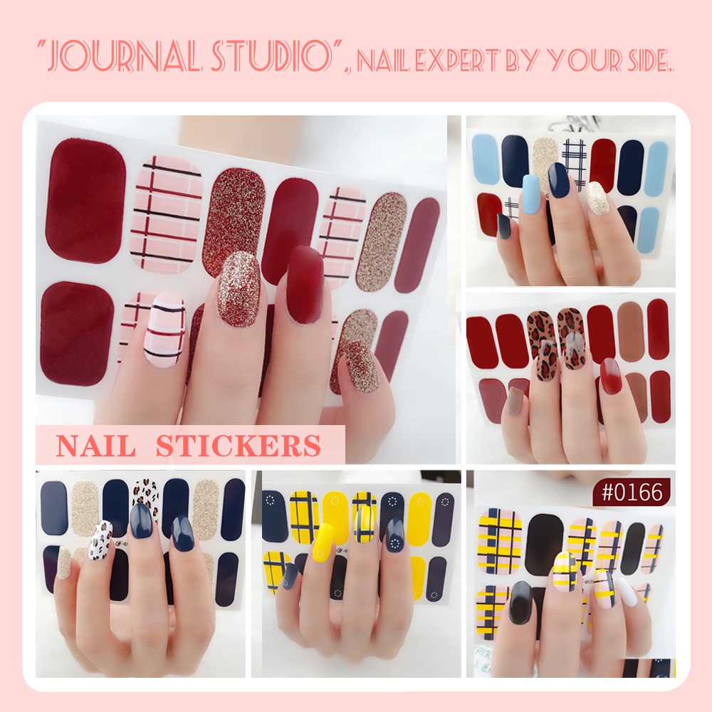[Ready Stock] Nail Stickers 14 pcs Waterproof and Durable Sticker ...