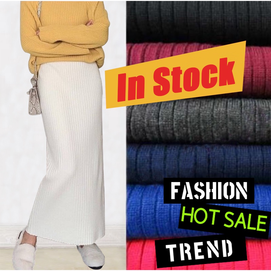 Pencil Skirt/Ready Stock/ Knitted Skirt/Maxi Skirt/Long Skirt/Skirt ...