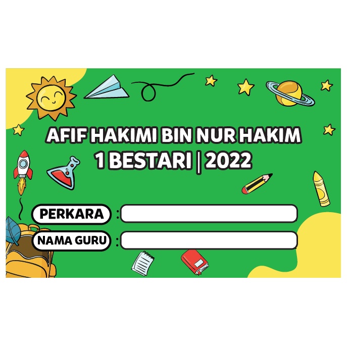 STICKER LABEL SEKOLAH RENDAH (NAMA + KELAS) | Shopee Malaysia