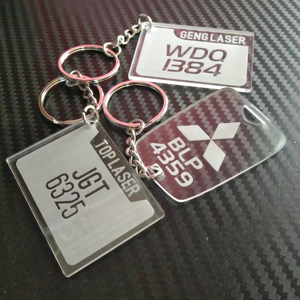 (Top Craft) Keychain Kereta Motor Nombor Plate Akrilik Plate ...