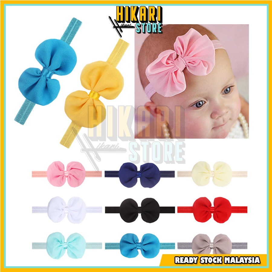 Baby Ribbon Headband Infant Girl Cute Soft Elastic Bow Ribbon Hairband ...
