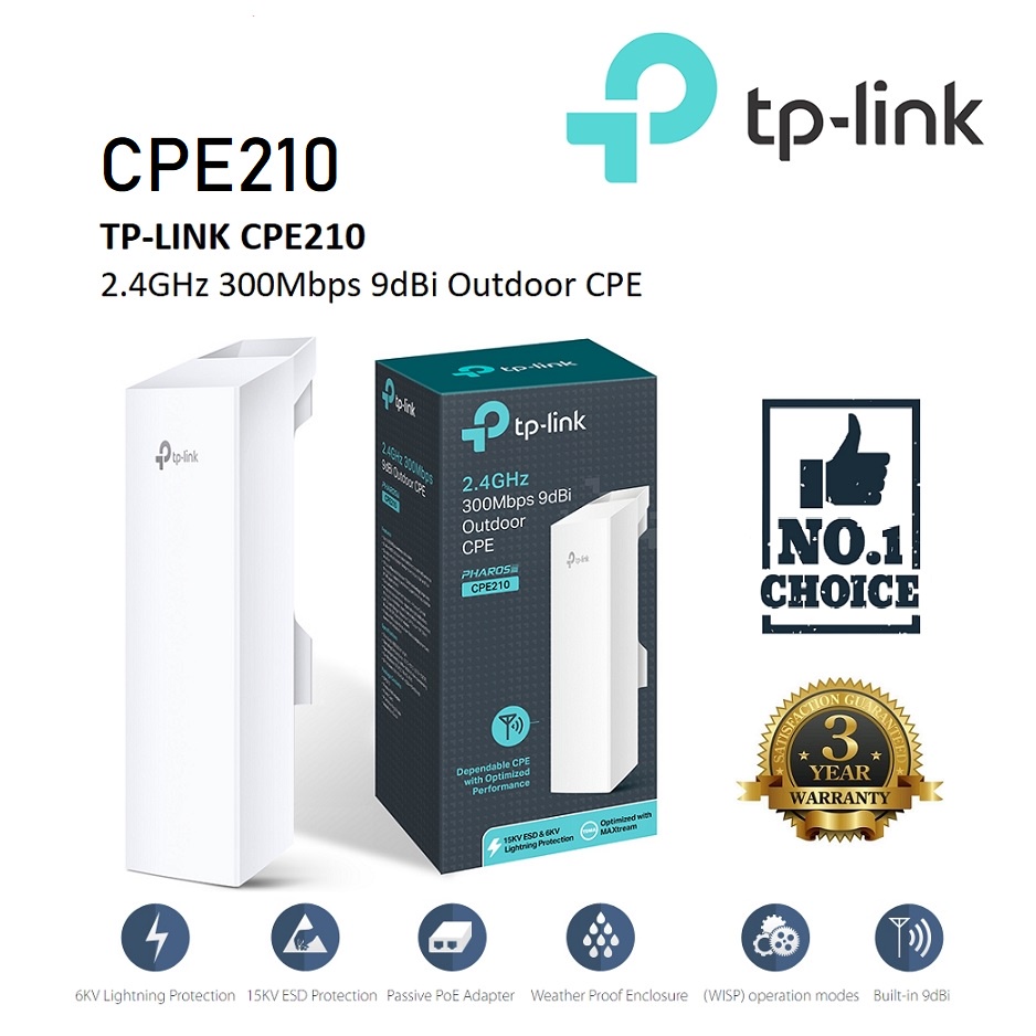 Tp-Link CPE210 CPE510 Long Range Outdoor Wi-Fi Extender CPE PoE Access ...