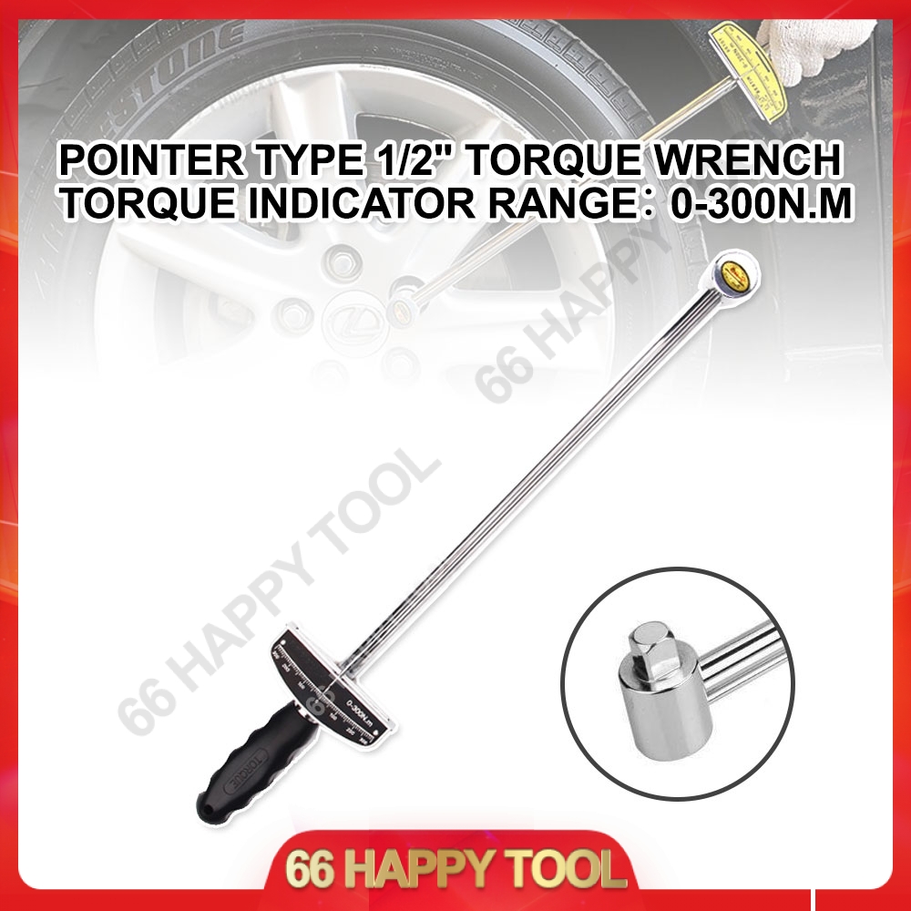 1/2 Inch Torque Wrench 300NM Pointer Type Dual Drive Beam Socket ...