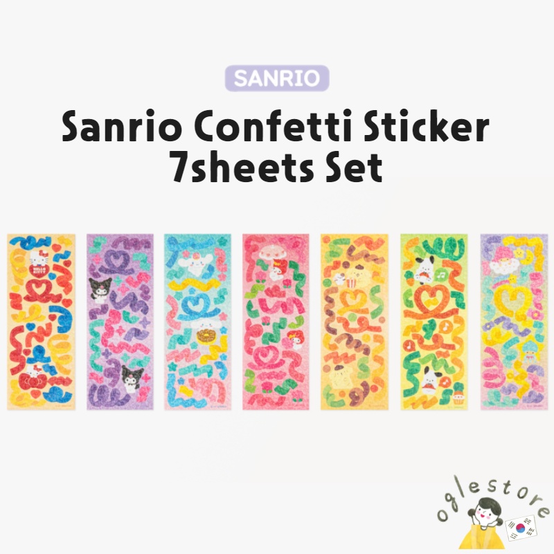 Sanrio Stickers Set Confetti Sticker Removable Stickers Hello Kitty ...