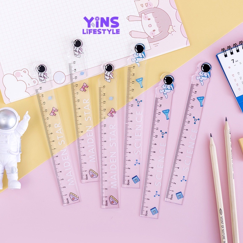 Yins. Cute Ruler Korean Flexible Plastic Student Straight Ruler Cute ...