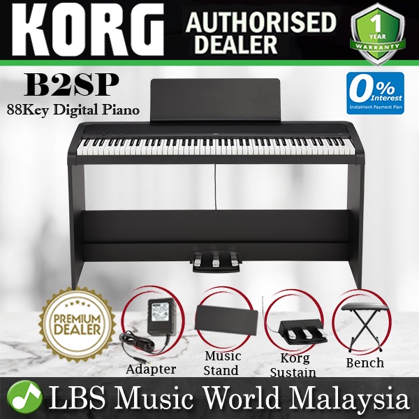 Korg B2SP 88 Key Digital Piano with Weighted Hammer Action Keyboard ...