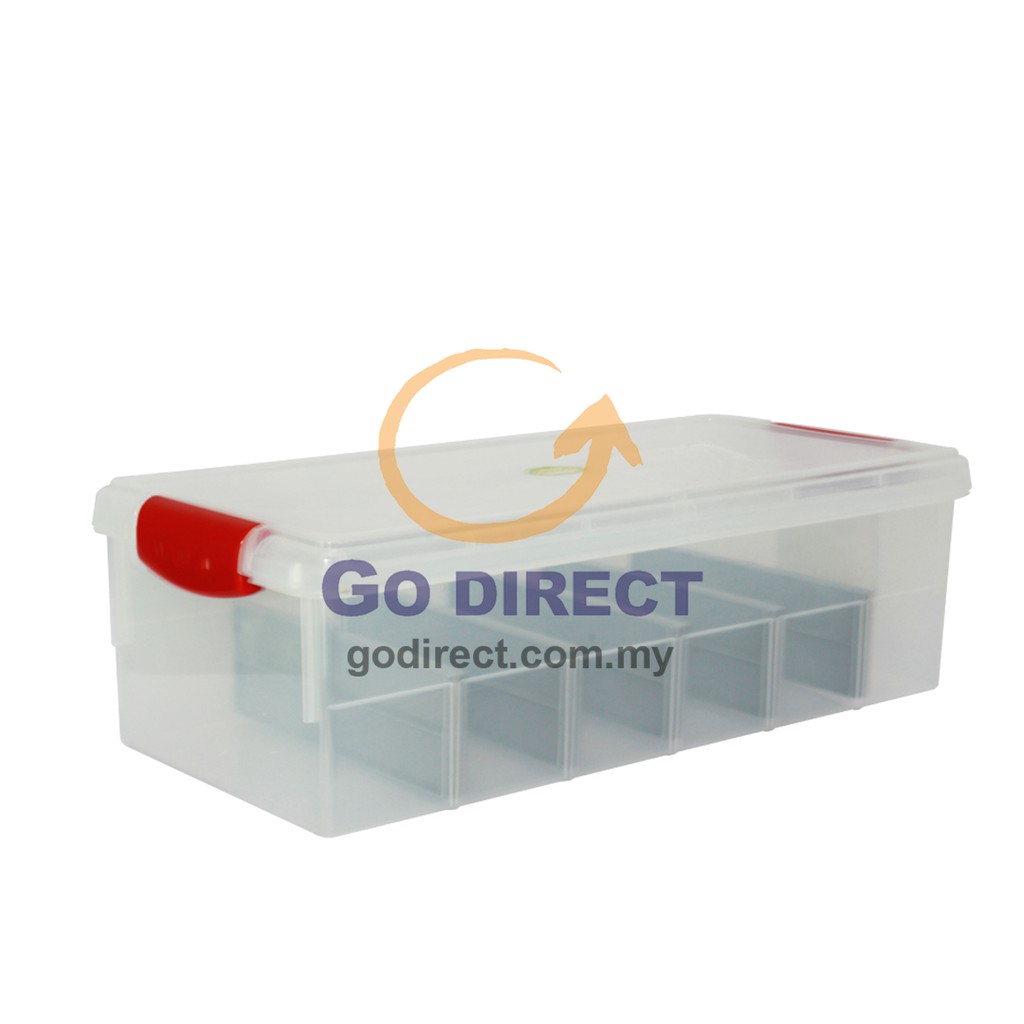 4X TOYOGO 10L Storage Box Plastic Container Space Saving Partitions ...