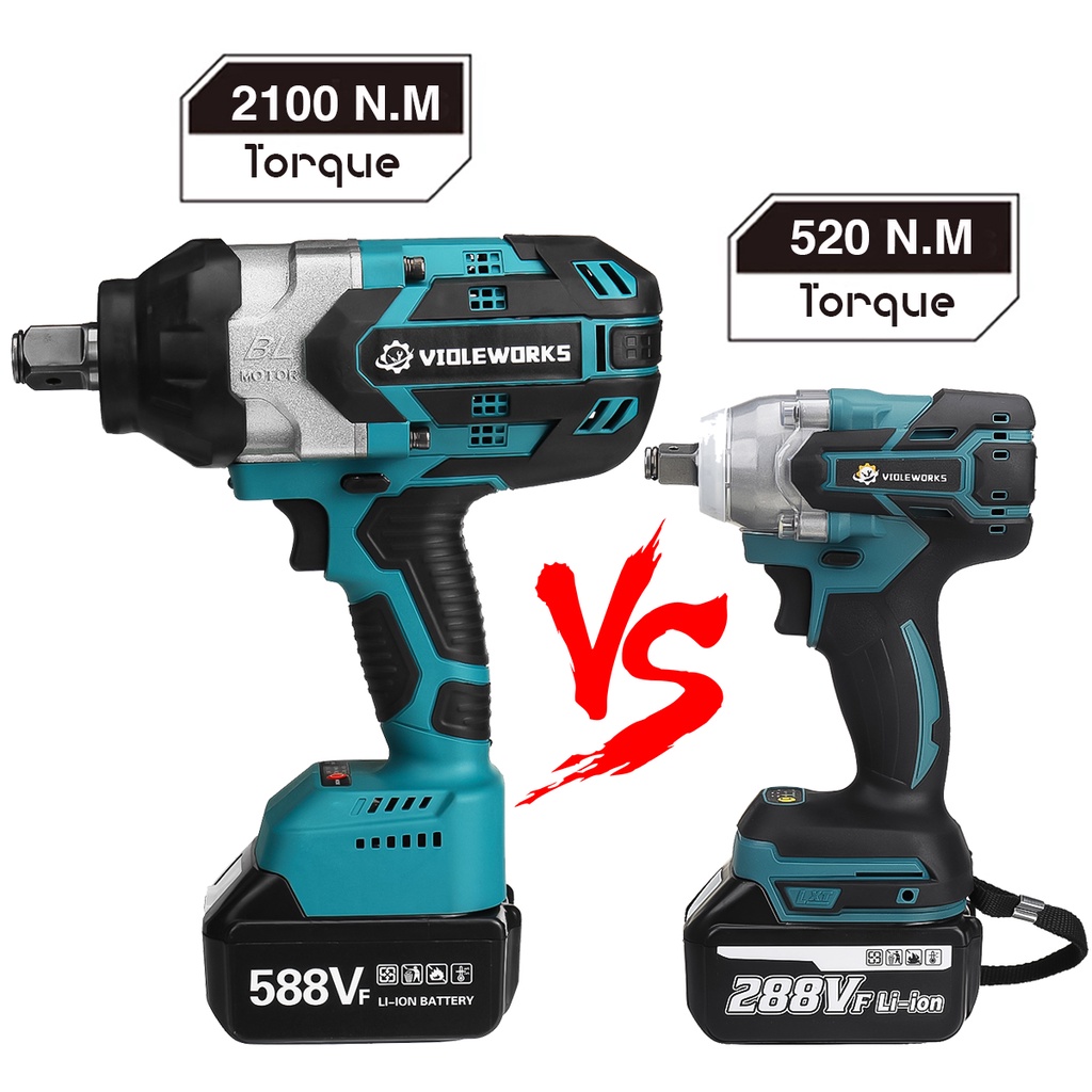 2100N.M 588VF High Torque Brushless Electric Impact Wrench 100-240V 3/4 ...