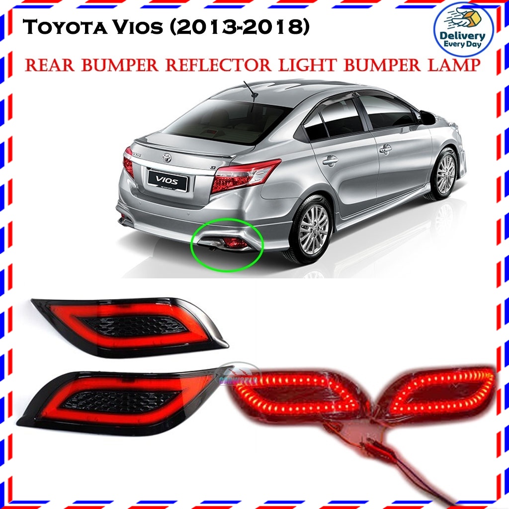 Toyota Vios 2013 2014 2015 2016 2017 2018 Rear Bumper Led Reflector ...