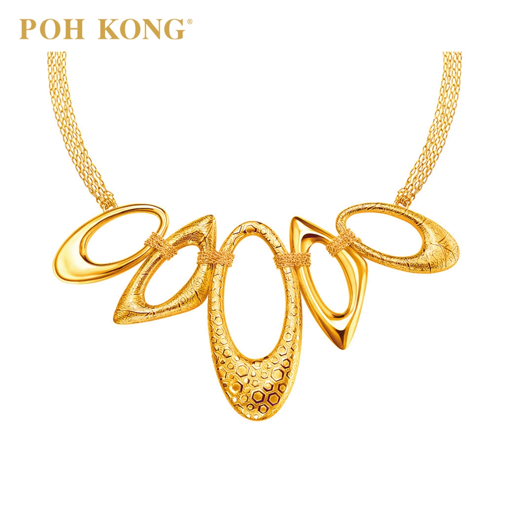 POH KONG 916/22K Yellow Gold Tranz Classic Oval Necklace (2017) | Shopee Malaysia