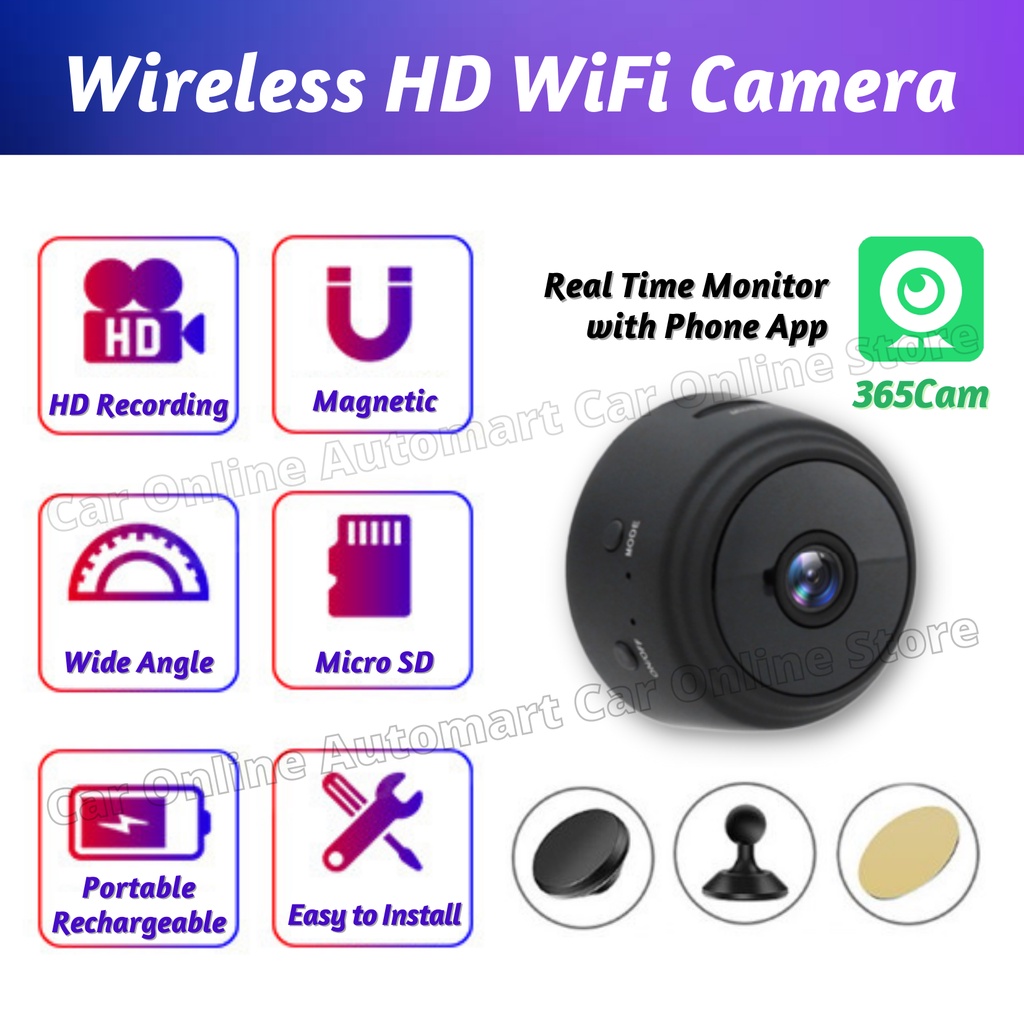 Wireless WIFI IP CCTV Mini Camera Home Security Recorder HD Portable ...