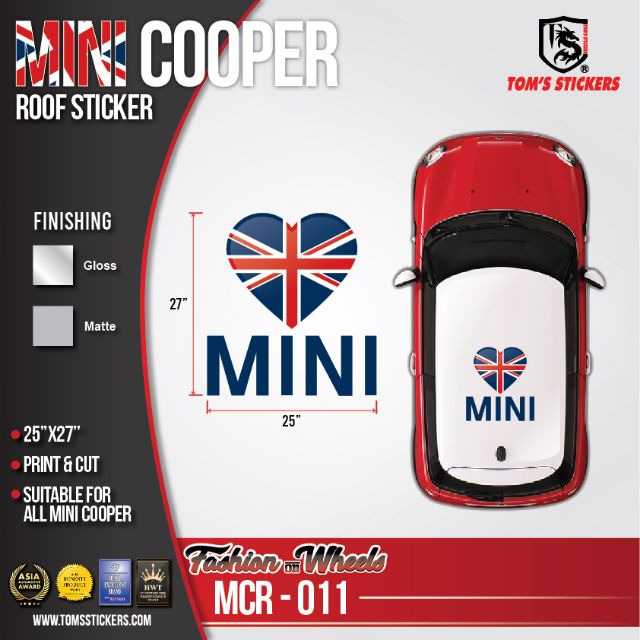 🔥MINI COOPER Roof Stickers🔥 | Shopee Malaysia