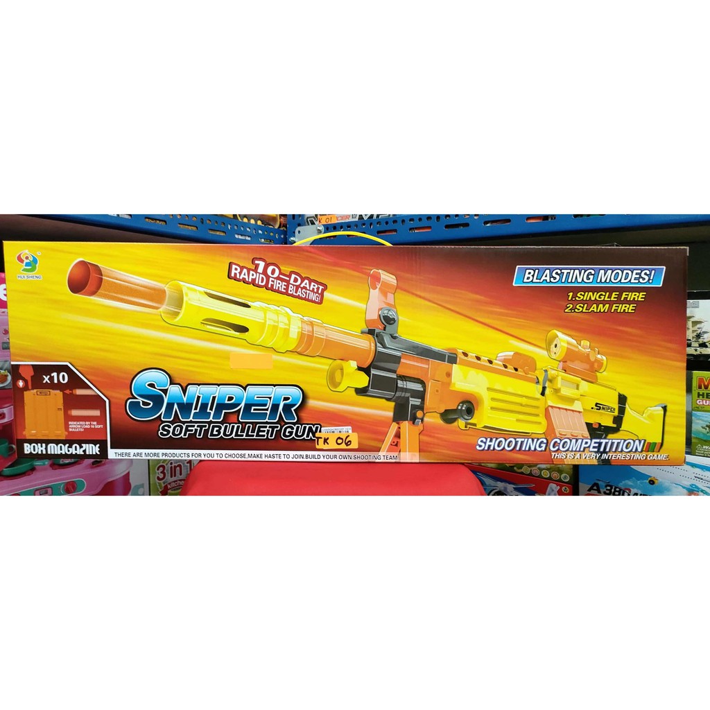 Electric Style Gun--Semi Auto Sniper Soft Bullet 10-Darts Gun | Shopee ...