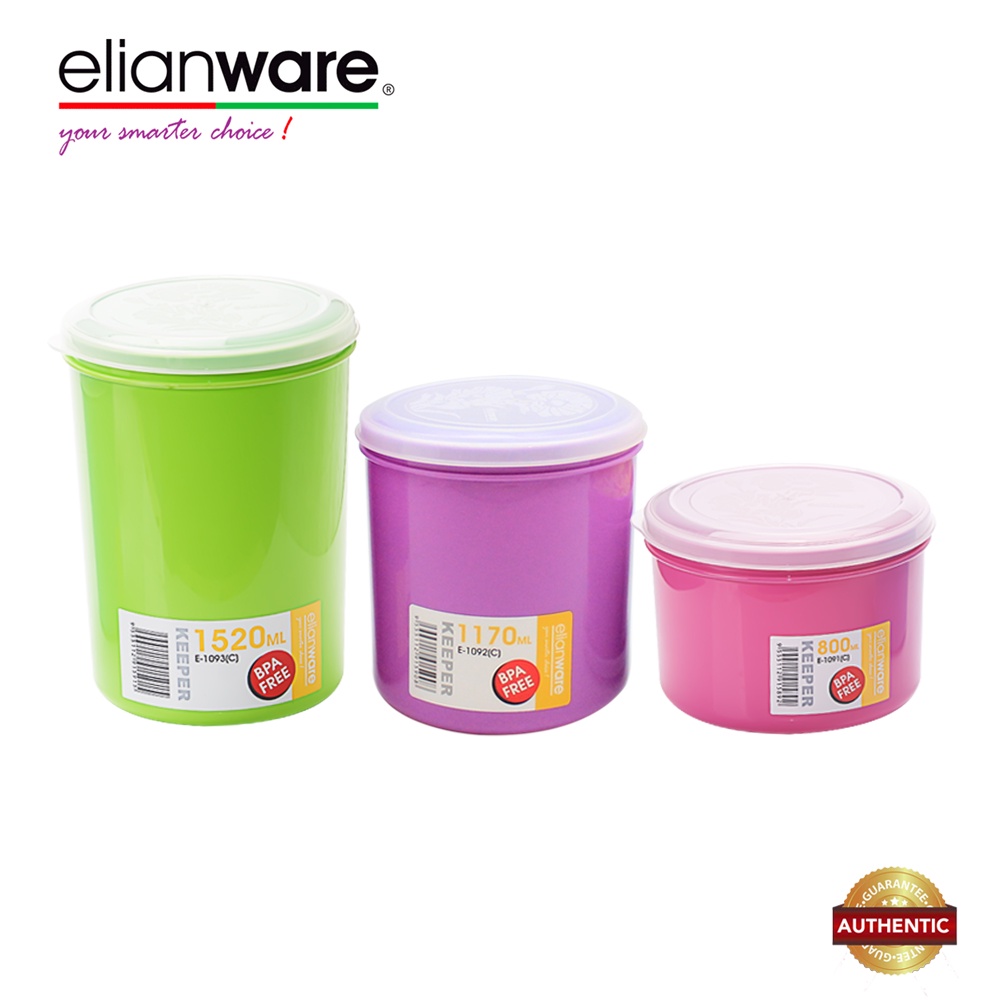 Elianware BPA Free Microwavable Round Solid Plastic Food Containers Set ...