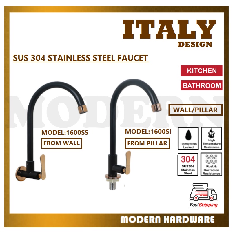 SUS 304 STAINLESS STEEL FAUCET/PILLAR SINK TAP/WALL SINK TAP/WATER TAP ...