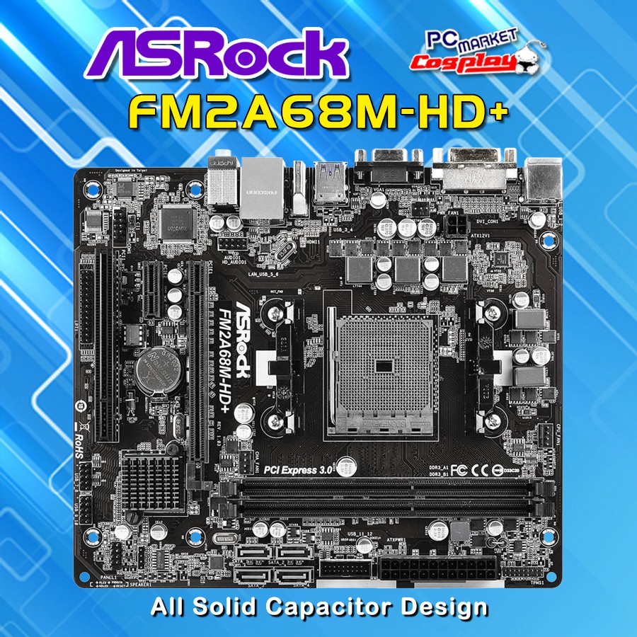 ASRock FM2A68M-HD+ Motherboard - micro ATX - Socket FM2+ - AMD A68H ...