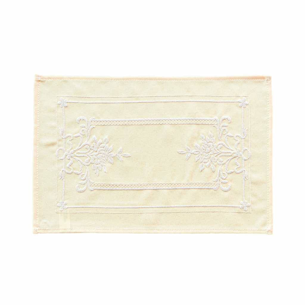Lace & Embroidery Ancient Floral Embroidery Rectangle Placemats 30x45cm ...