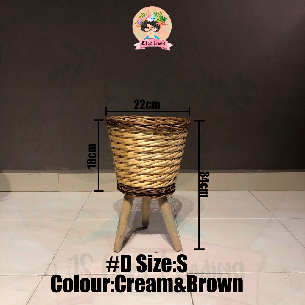 🔥Ready Stock🔥Bakul Rotan🔥Pasu Berkaki Flower Pot Rotan Pasu Bunga ...