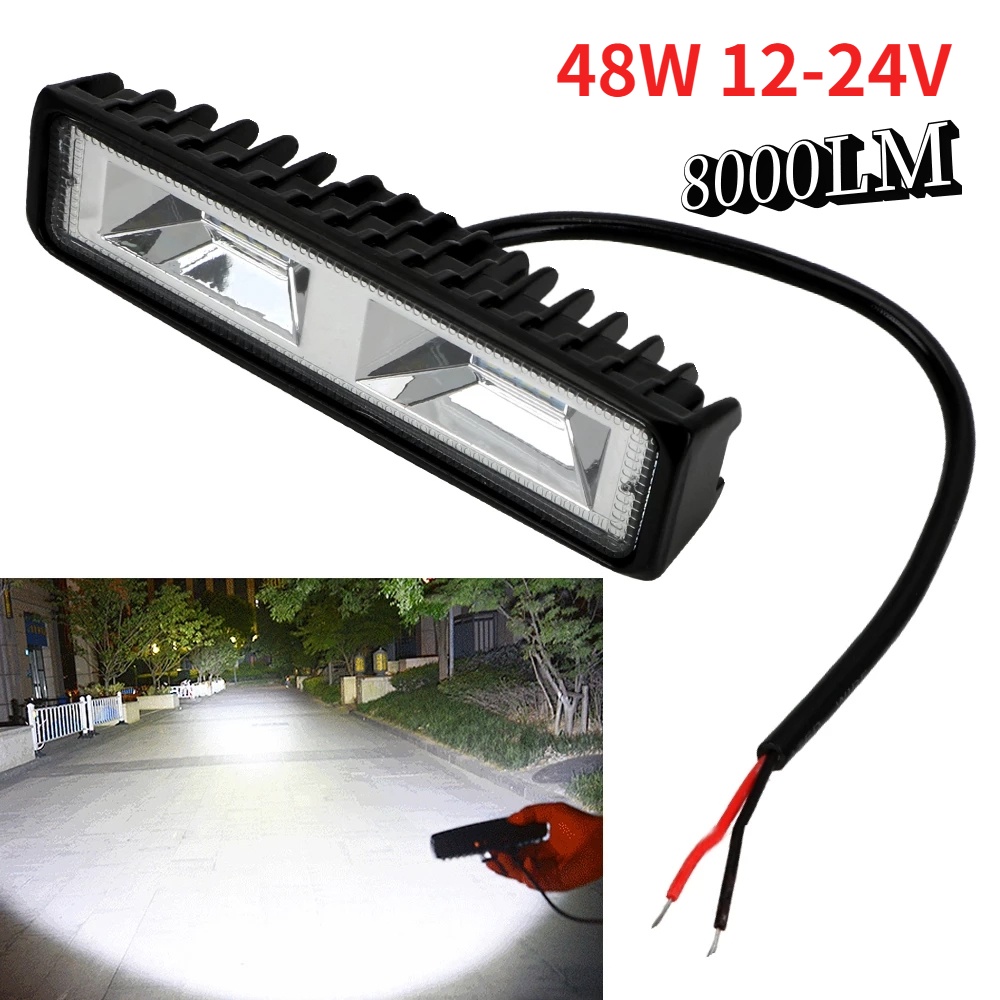 48W LED Work Light Spotlight Auto Motorcycle LED Headlights 8000lm 12 ...
