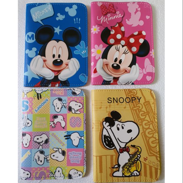 Minnie Mickey Mouse Snoopy Passport Cover Holder Wallet Case READY ...