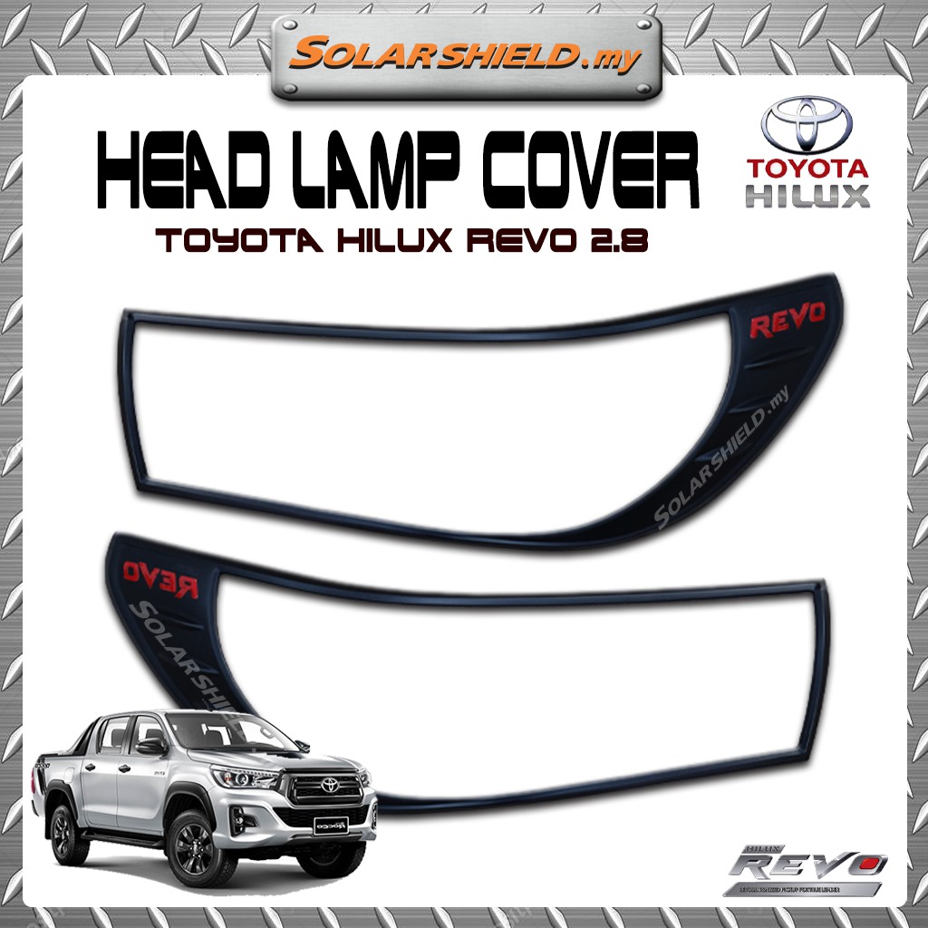 Toyota Hilux Revo 2.8 Head Lamp Cover Black With Red Wording | Shopee ...