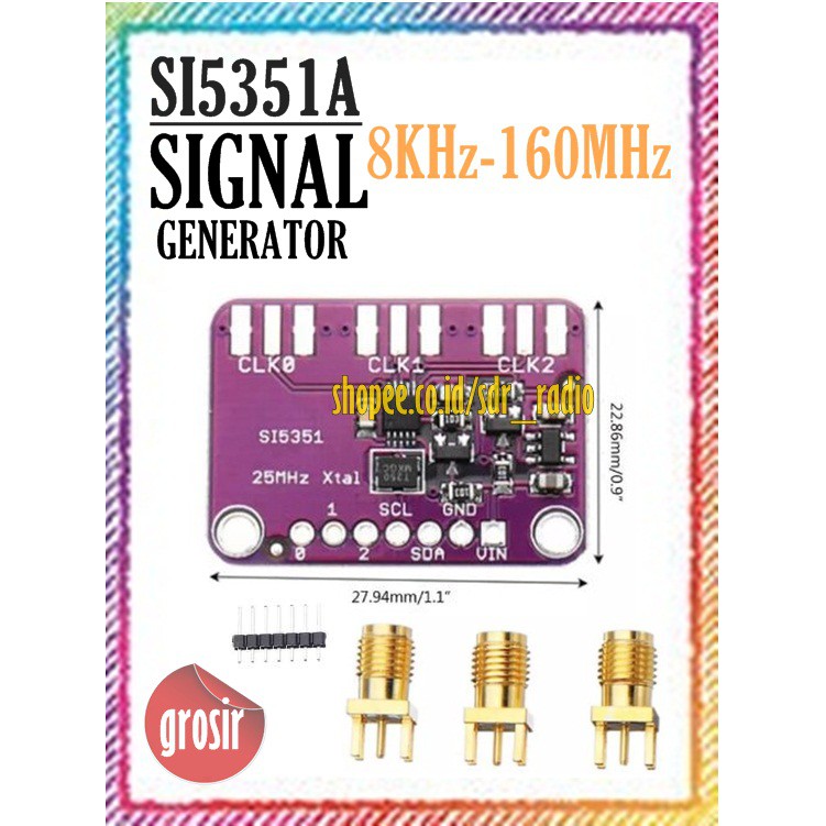 Clock Signal Generator Module Board Dc 3v-5v 5351 Si5351A 8khz-160mhz ...