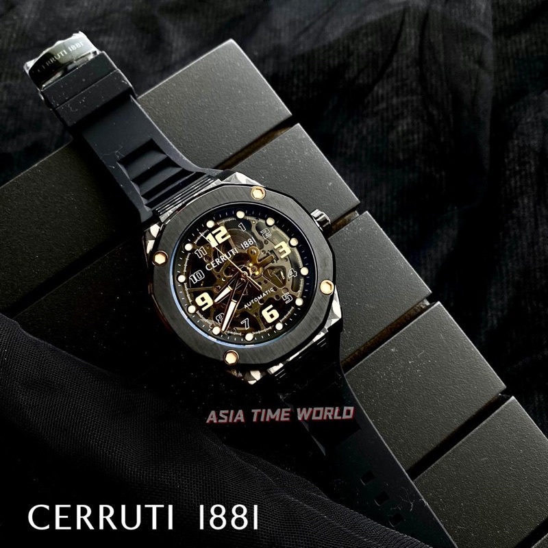 [Original] Cerruti 1881 CTCIWGR2223901 Automatic Skeleton Men's Watch ...