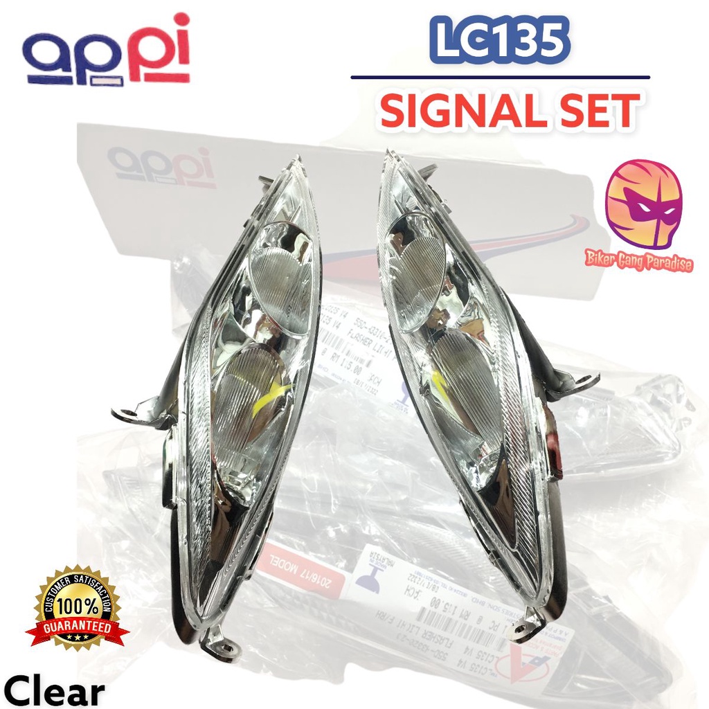 YAMAHA LC135 V1 FRONT SIGNAL LIGHT CLEAR/ SMOKE APPI LC VER-1 SIGNAL DEPAN PUTIH BIRU DAN SMOKE ...