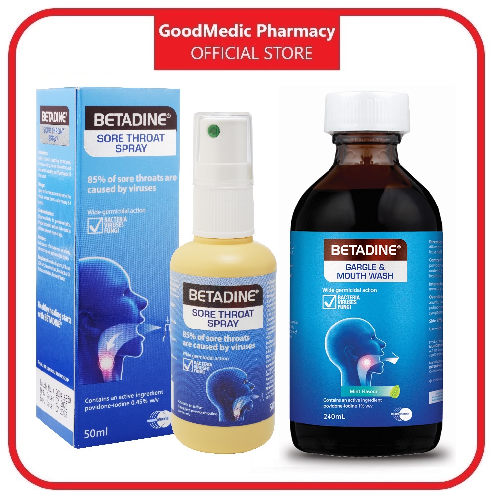 BETADINE Sore Throat Spray 50ml / [Exp Feb 2026]GARGLE & MOUTH WASH ...