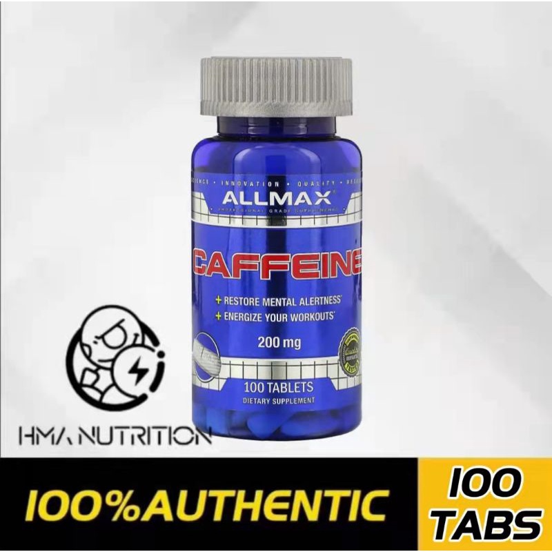 ALLMAX Nutrition 100% Pure Caffeine 200 mg Easy-To-Cut Half (100 ...