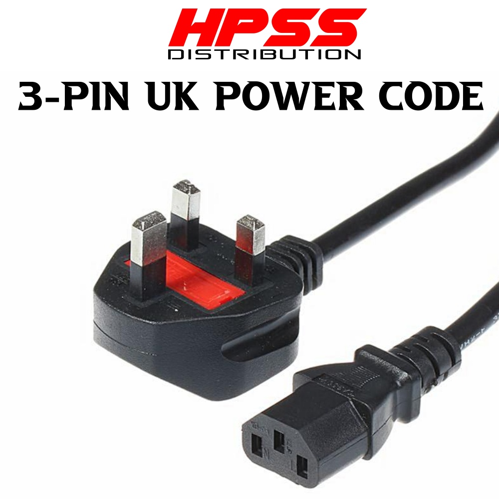 PREMIUM PC POWER CORD 3 Pin UK Power Cord Cable for PC Computer Power ...