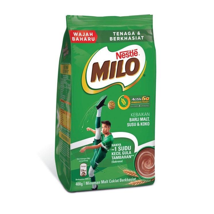 Nestle Milo Activ-Go Chocolate Malt Powder Soft Pack 400g - Coklat ...