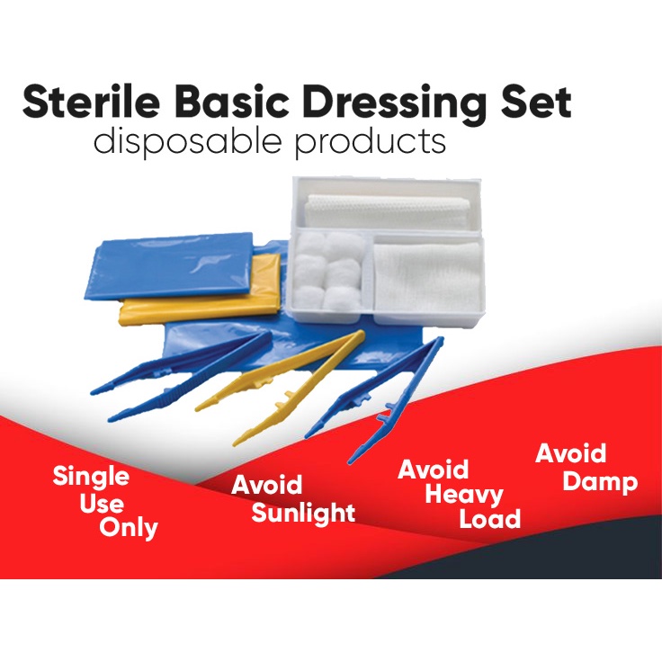 Sterile Basic Dressing Set 1pkt ( 1 forceps ) & (3 forceps) / Set ...