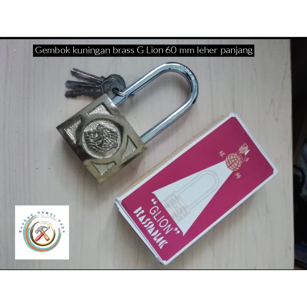 G Lion brass padlock, 60 mm long neck / GLion brass padlock | Shopee ...