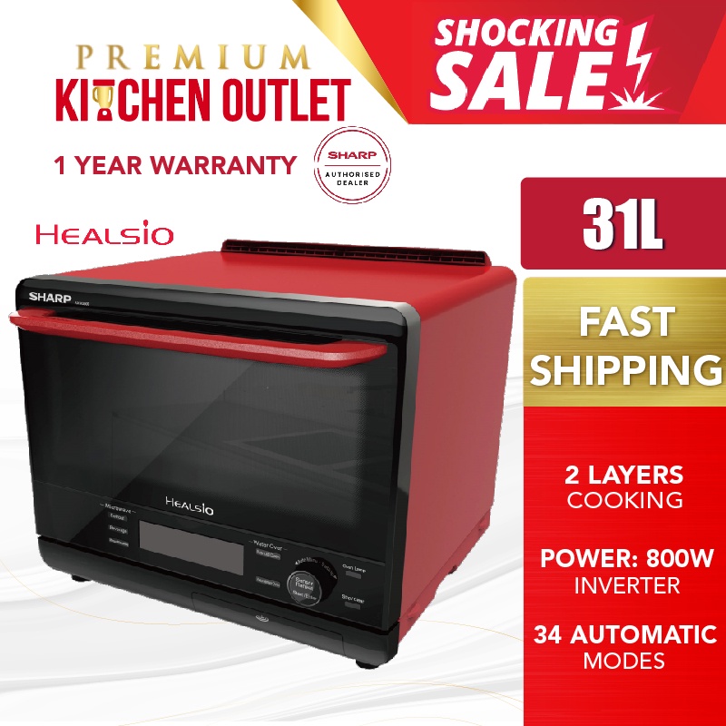Sharp 31L Healsio Superheated Steam Oven 2 Layers Cooking Inverter with ...