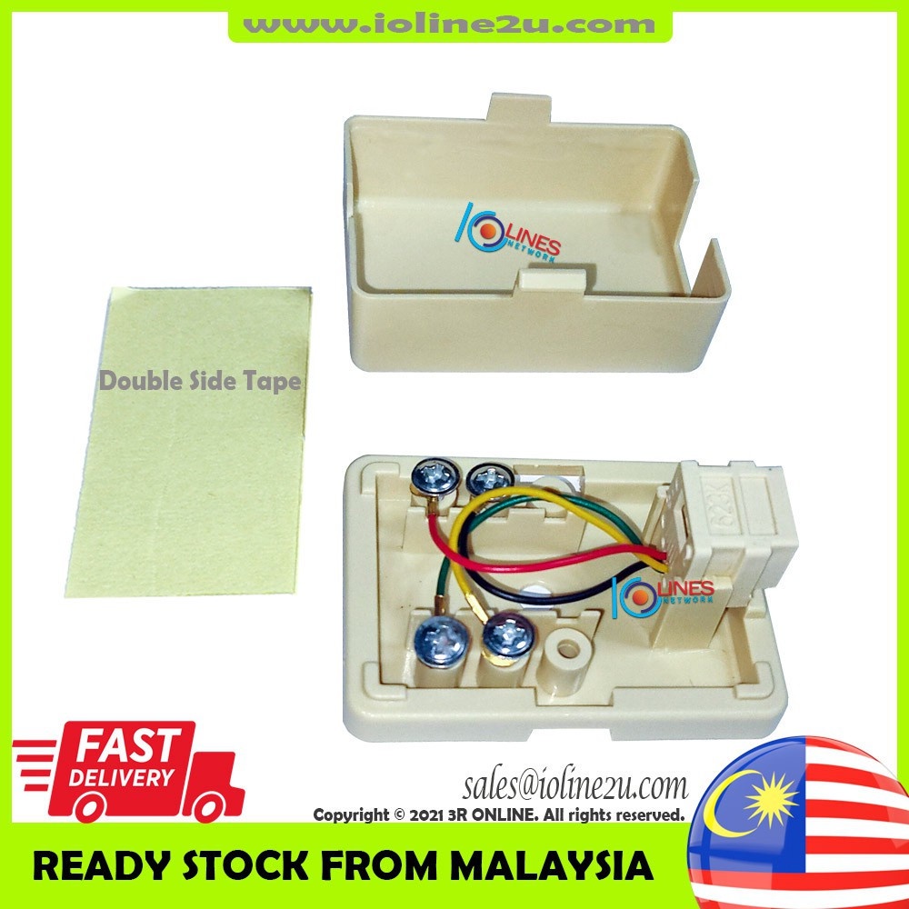 RJ11 4Pin Single Port 1Way Female Telephone Socket Box Wall / Desktop ...