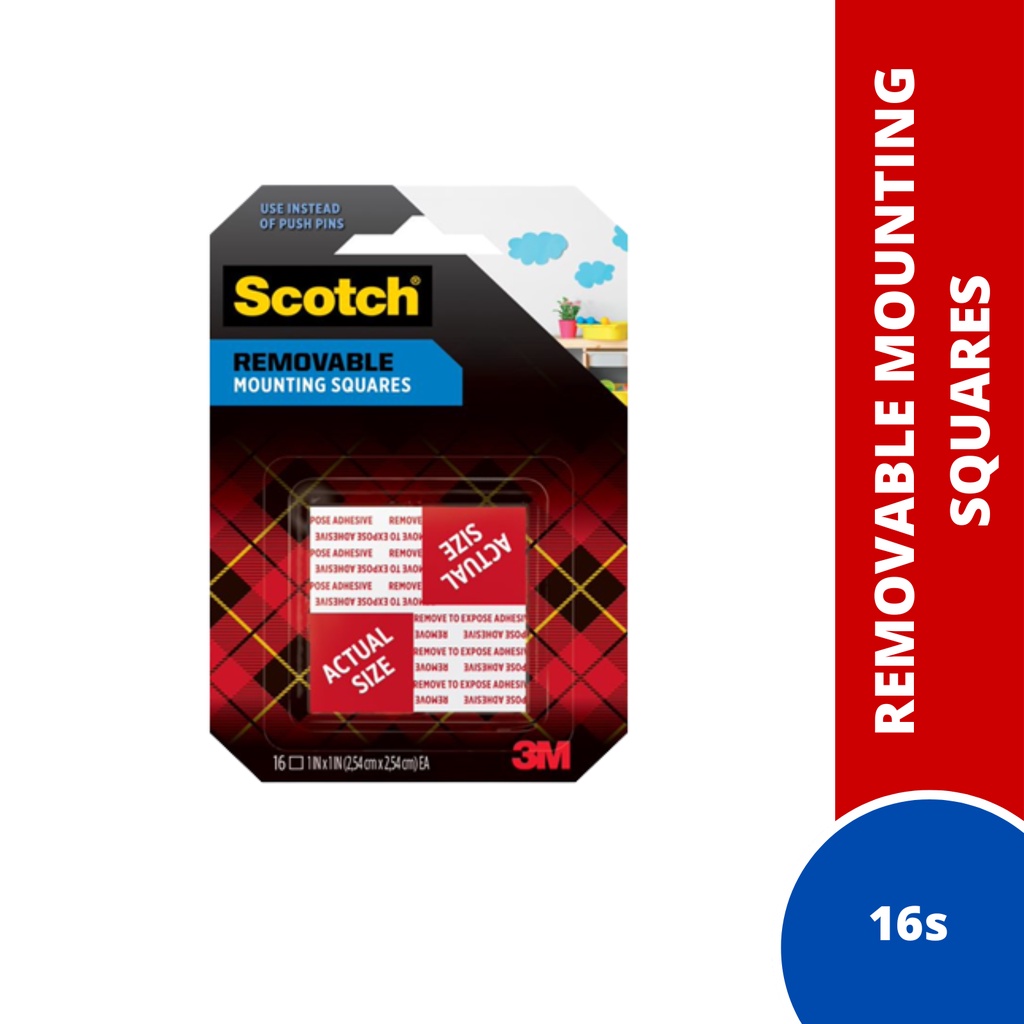 3M Scotch Removable Mounting Squares (16s) | Shopee Malaysia