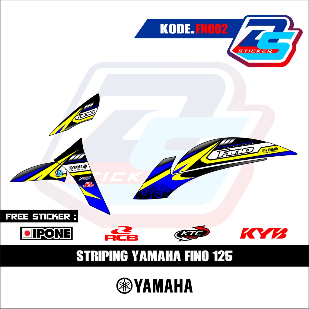 Sticker Decal Striping Yamaha FINO FI NEW 125 | Shopee Malaysia
