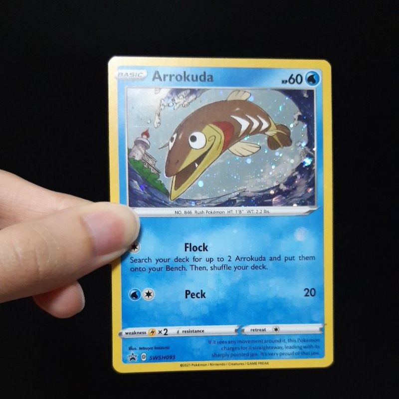 Pokemon Card TCG : Arrokuda SWSH093 Promo (HOLO) Full card HOLO 100% ...