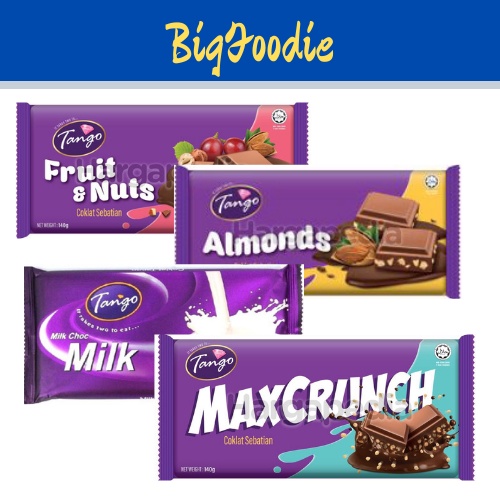 [BFD] Tango Chocolate Bar 140gm (Milk/MaxCrunch/Fruit&Nut/Almond ...