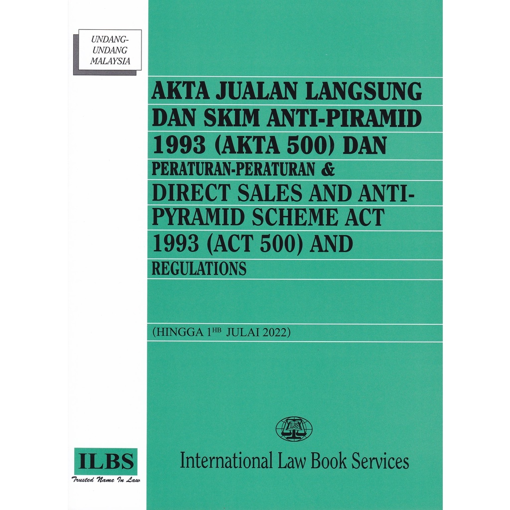Akta Jualan Langsung & Skim Anti-Piramid 1993 (Akta 500) & Direct Sales ...