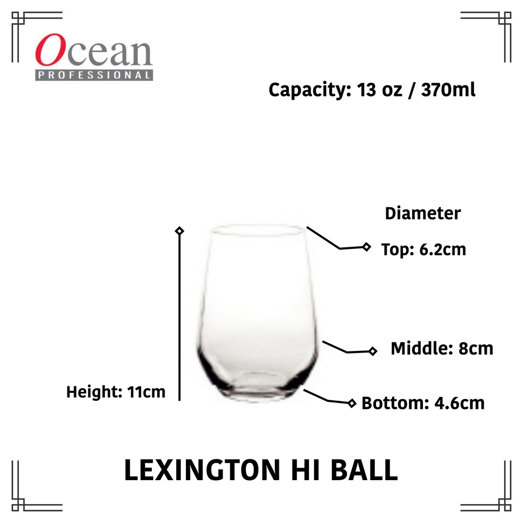 Ocean C18513 (6pcs) Drink Glass Tumbler Lexington Hi Ball / Water Glass ...