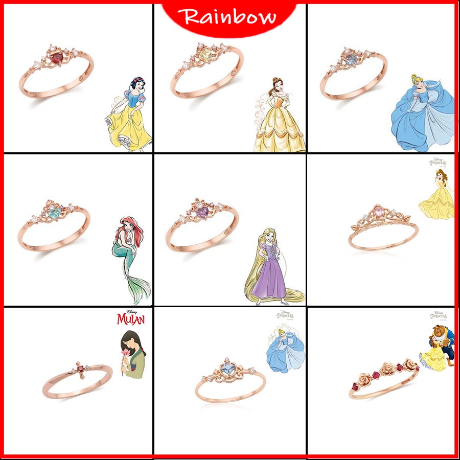 Disney Princess Ring Adjustable Opening Ring Cute 925 Silver Ring ...