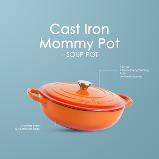 Delighto Cast Iron Mommy Pot (26CM | 4.1L) Soup Pot DLT-2004 | Shopee ...