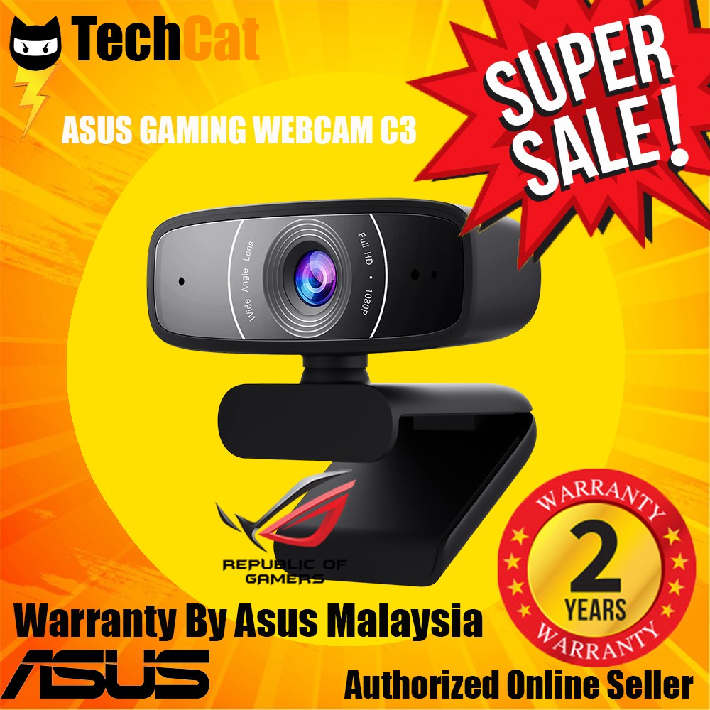 Asus Webcam C3 USB Adjustable Clip Camera with 1080p, Beamforming ...