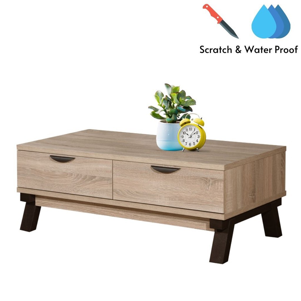 VENIECE 2 DRAWERS SCRATCH AND WATERPROOF COFFEE TABLE COFFEE TABLE WITH ...