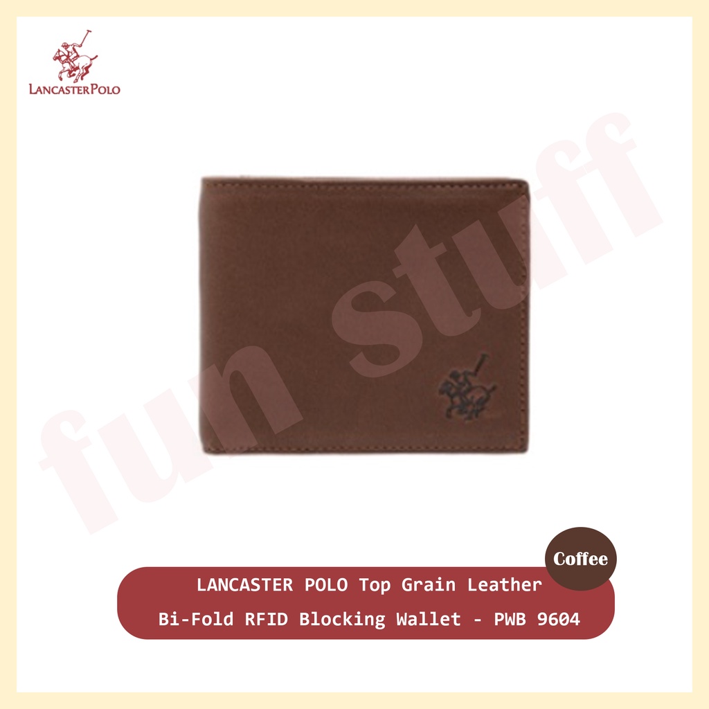 LANCASTER POLO Top Grain Leather Bi-Fold RFID Blocking Wallet For Men ...