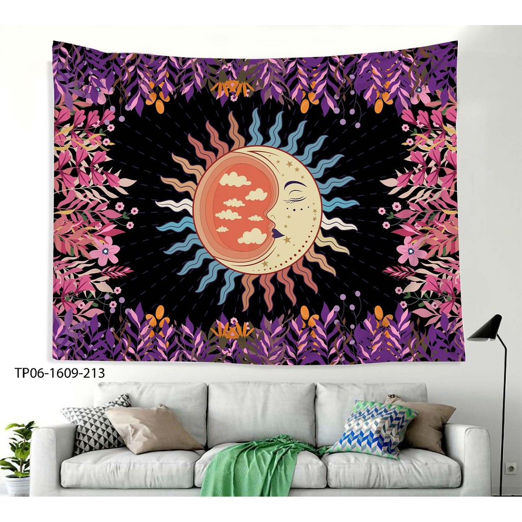 Sun wall canvas paintings, decorative wall fabrics, 3D printed wall ...